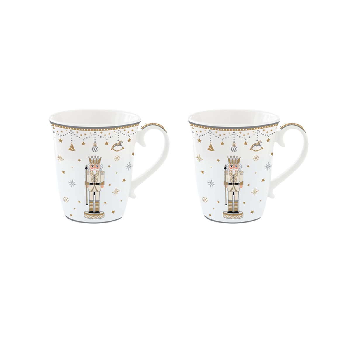 Set of 2 mugs in porcelain 275 ml ROYAL NUTCRACKER | Easylife Boutique